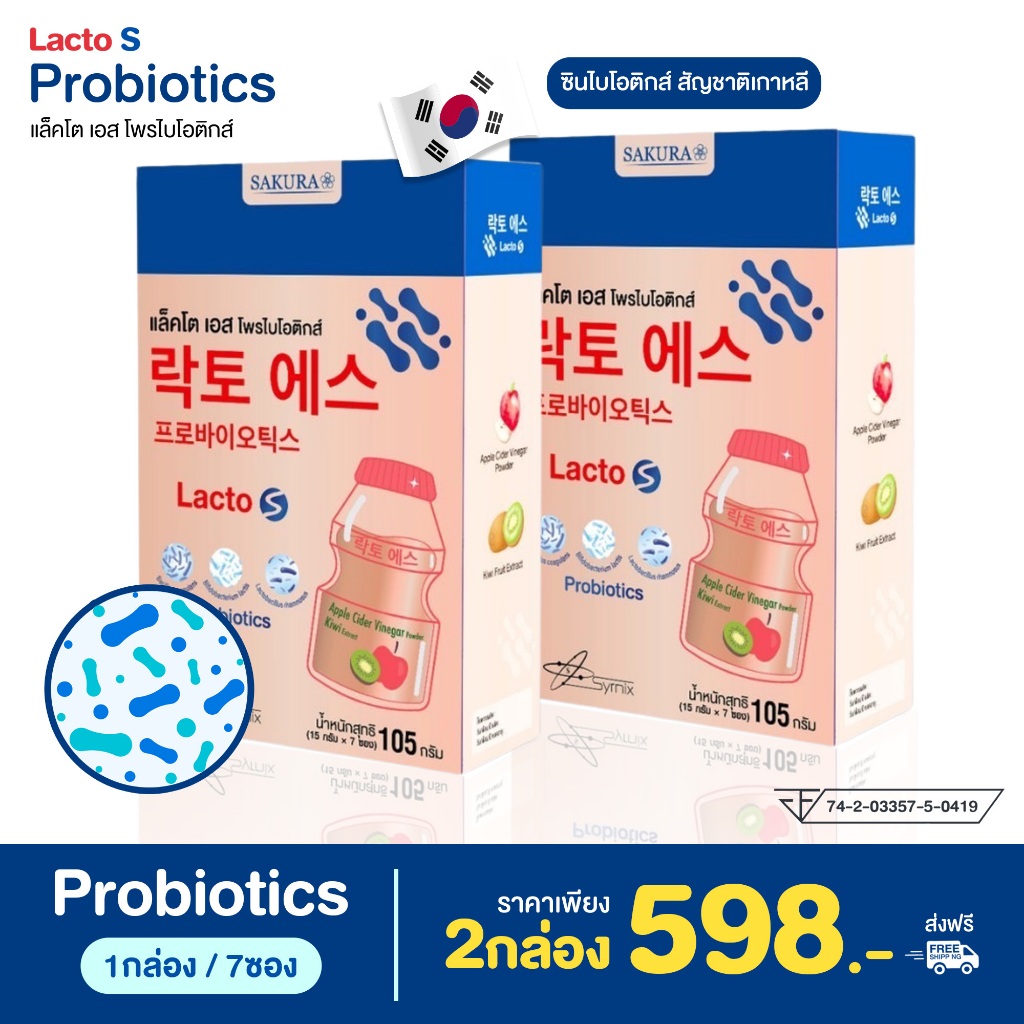 Lacto S Synbiotics + Postbiotic แลคโต เอส ซินไบโอติกส์ + โพรไบโอติกส์ ...
