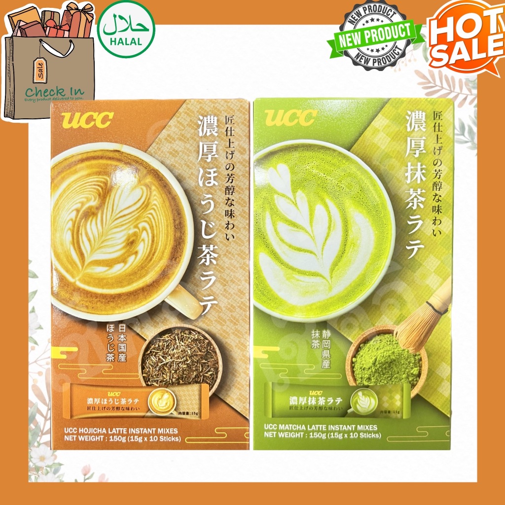 🍵 New UCC - Instant Matcha Latte And Hojicha Latte (15 g x 10) ยูซีซี ...