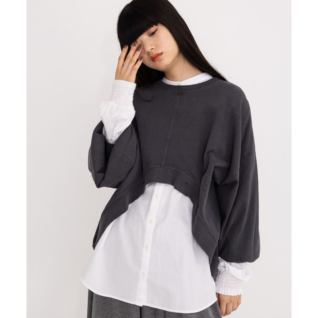 [MODE NORM CORE] Garment dyed 2WAY pullover | Shopee Thailand