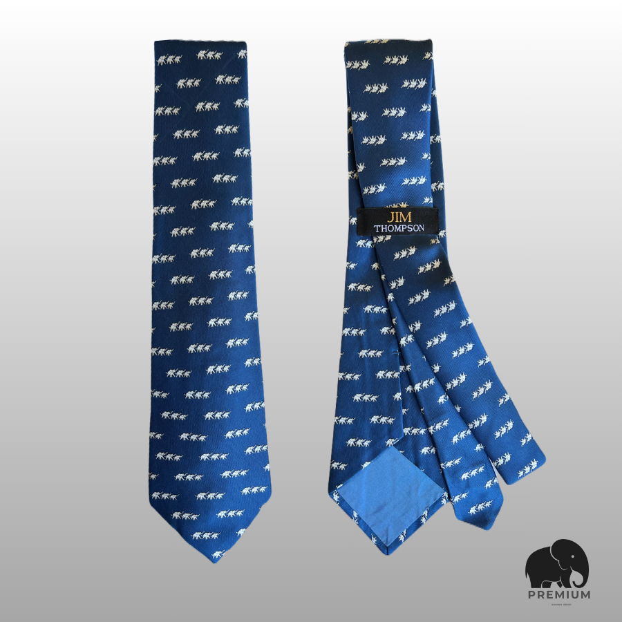 เนคไทผ้าไหม จิม ทอมป์สัน Silk necktie Jim Thompson น้ำเงิน | Shopee ...