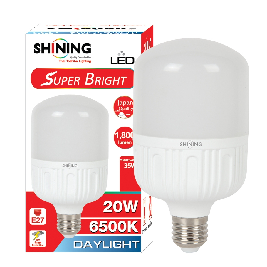 SHINING หลอดไฟ Led Bulb Light 20Watts ขั้วE27 SHINING Led Super Bright ...