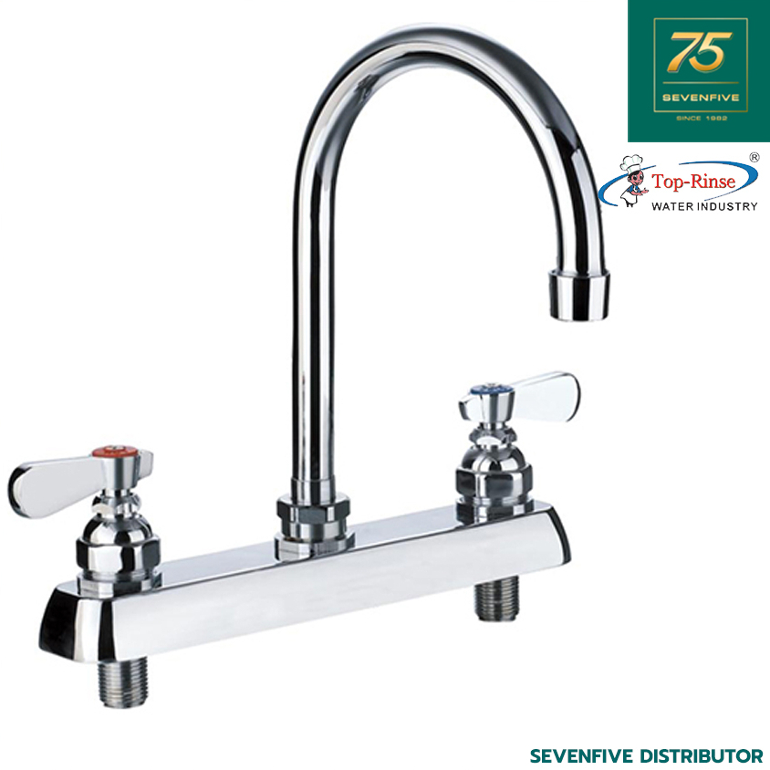 TOP RINSE ก๊อกน้ำคอหงส์ ก๊อกติดตั้งขอบอ่าง หัวฉีดแบบสวิงยาว8นิ้ว TOP1 ...