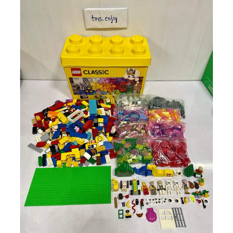 LEGO CLASSIC แท้ มือสอง คละชิ้นพร้อมกล่องใส่ น้ำหนัก2.6โล พร้อมตัวฟิคเก ...
