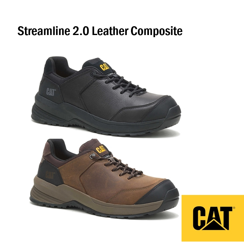 CAT Streamline 2.0 Leather Composite Toe Work Shoe รองเท้าเซฟตี้ หัวเค ...
