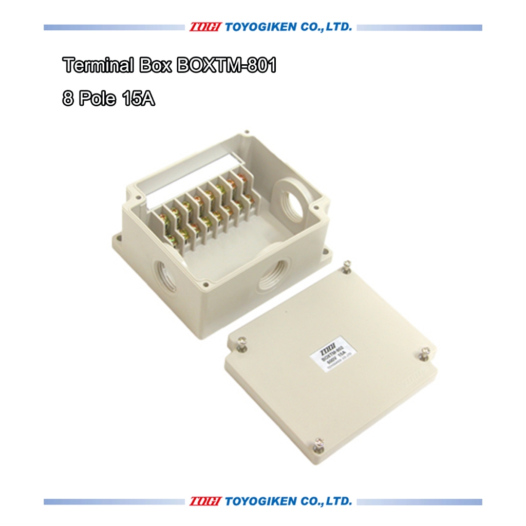 Terminal Box กล่องเทอร์มินอลบล็อค BOXTM-801 8 Pole 15A 600V ยี่ห้อ ...