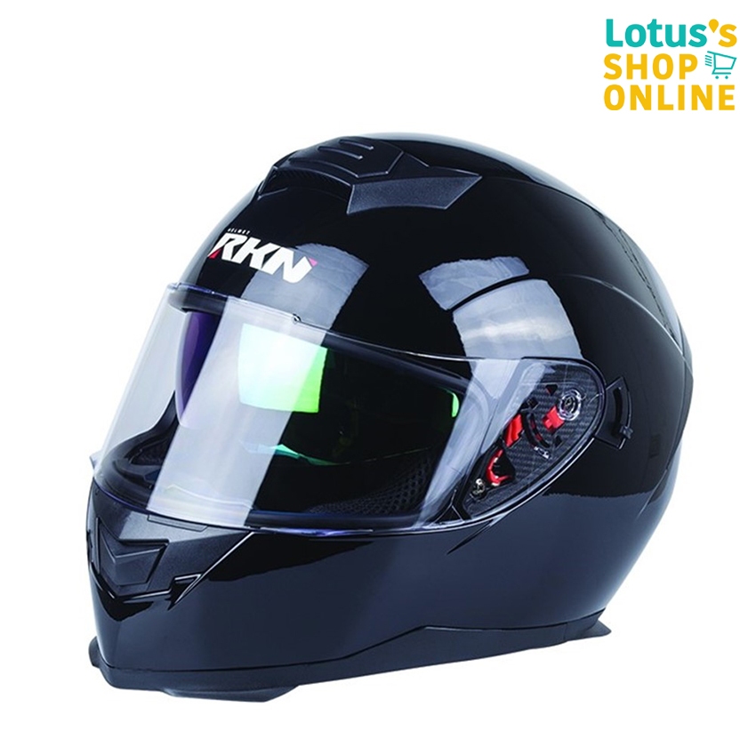 อาร์เคเอ็น หมวกกันน็อคเต็มใบ แว่น2ชั้น L สีดำ RKN HELMET FULL DOUBLE ...