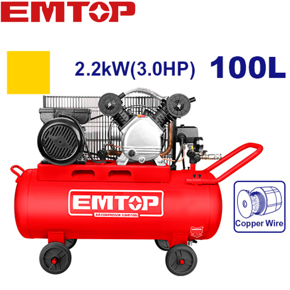 EMTOP ปั๊มลม ความจุถังลม 100 ลิตร ( Air compressor ) แรง 3HP รุ่น ...