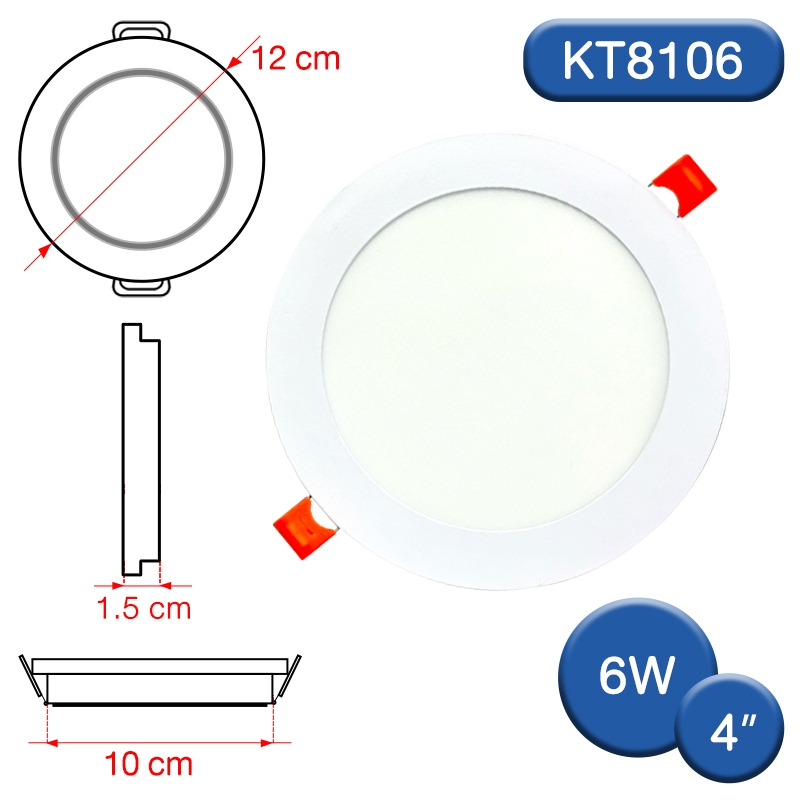 Panasi โคมไฟดาวน์ไลท์ ฝังฝ้า LED ฝังฝ้า ติดฝ้าเพดาน 18W 12W 9W 6W ดาวไลท์ แบบบาง กลม NO:KT810 ...