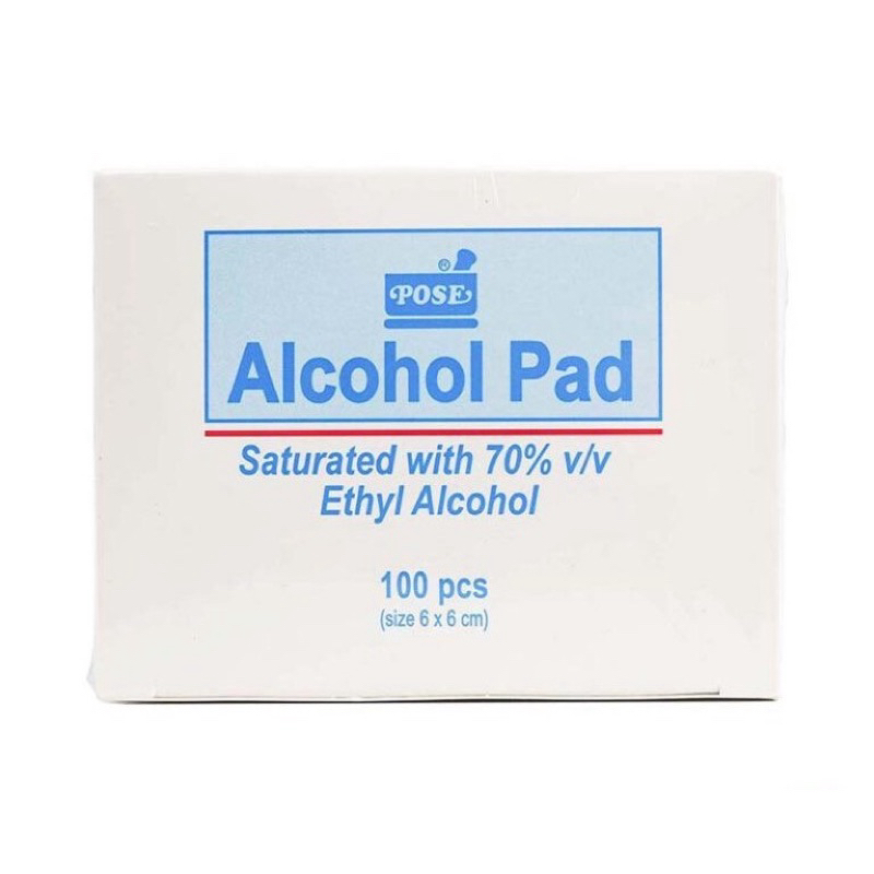 POSE Alcohol Pad โพส แอลกอฮอล์แพด แอลกอฮอล์แผ่น 1 กล่องบรรจุ 100 ซอง ...
