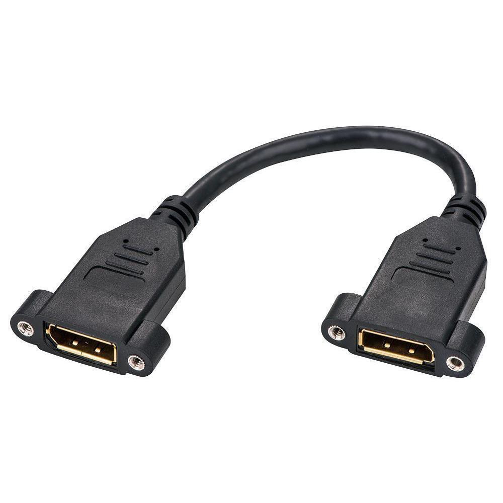 Cable DisplayPort Female to Female Panel Mount Adaptor Lead, 30Cm Black ...
