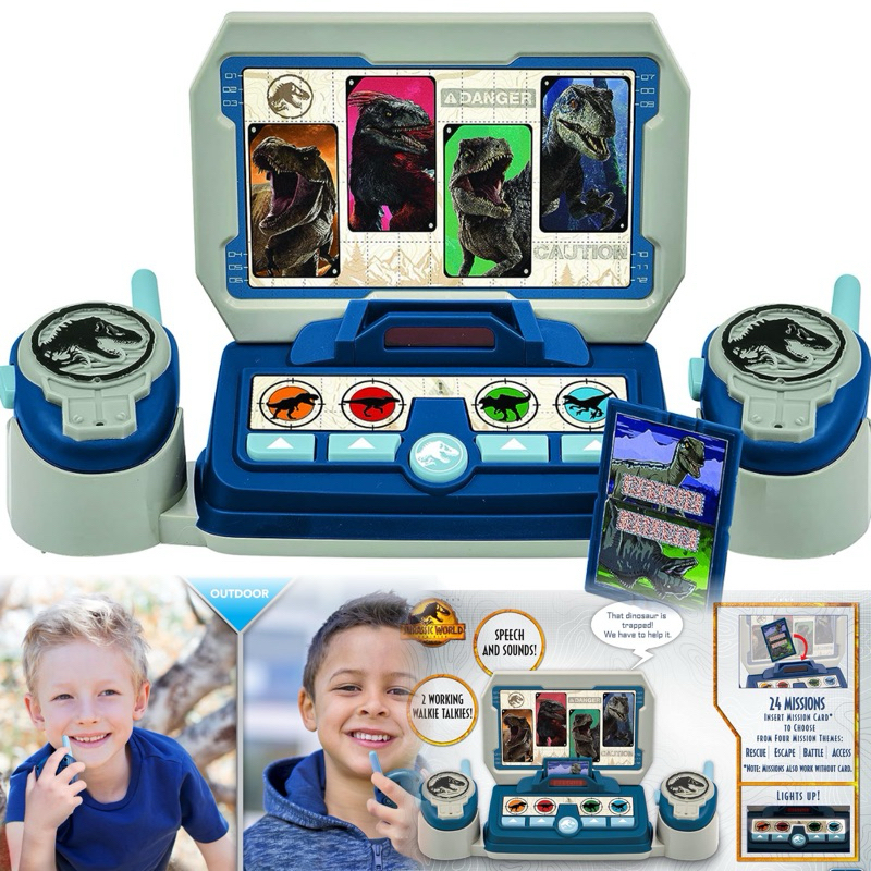 EKids Jurassic World 2 Command Center with Kid Friendly Walkie Talkies ...