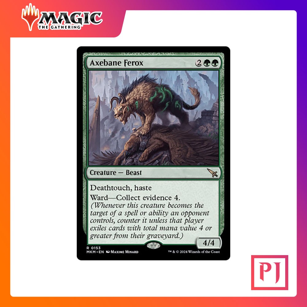 [MTG] Axebane Ferox [MKM] [GREEN] [RARE] [NORMAL] [ENG] (การ์ดเมจิค ...