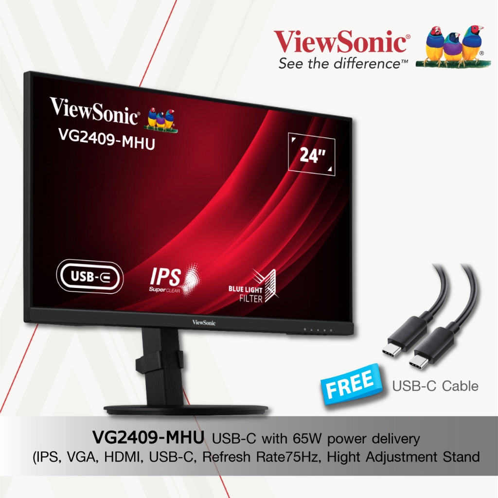 ViewSonic VG2409-MHU Business and Ergonomic Monitors 24” IPS Full HD ...