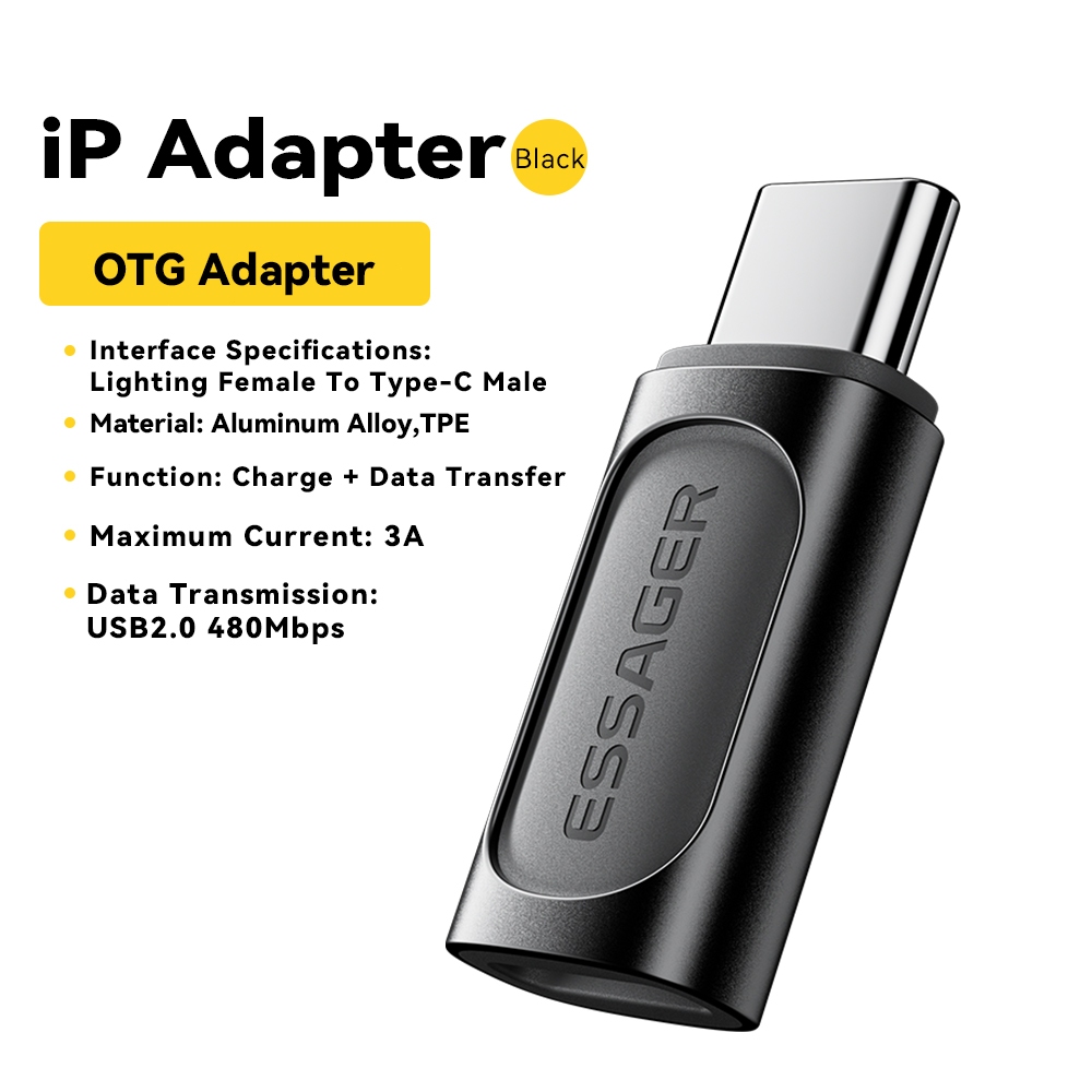 Essager 3A OTG ConverterI Ios To Type-C USB2.0 480Mbps Type-C เป็น L อะ ...