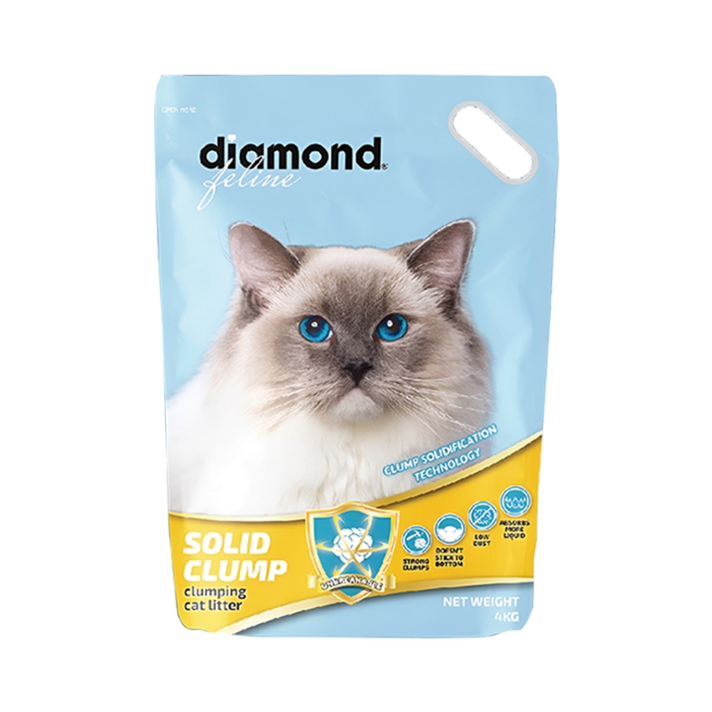 Diamaond Feline รุ่น Solid Clump ทรายแมวภูเขาไฟ 4Kg. | Shopee Thailand