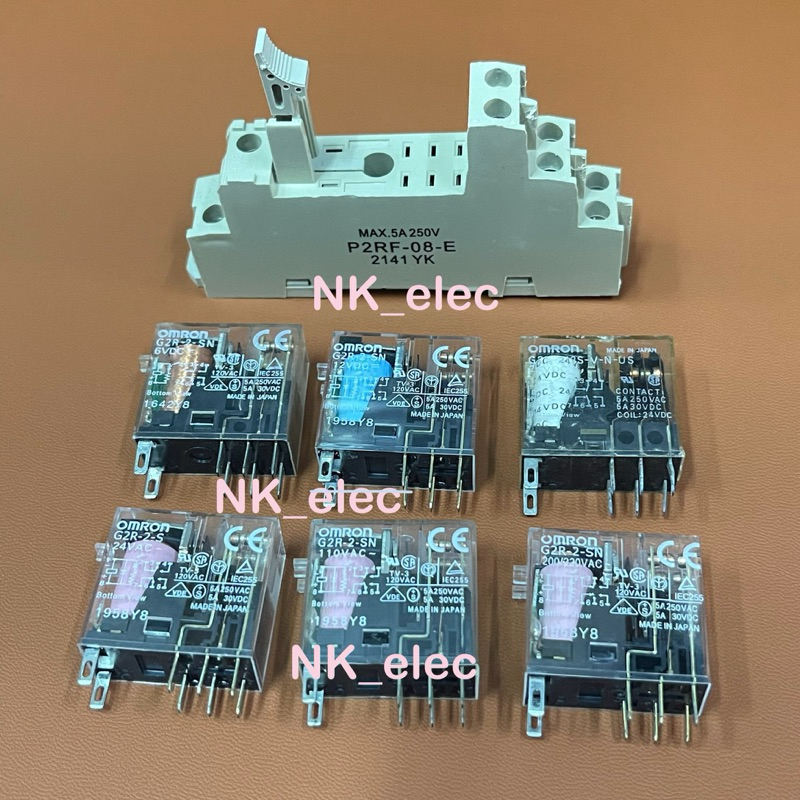 G2R-2-SN รีเรย์ OMRON 8 ขา ไฟ 6VDC 12VDC 24VDC 24VAC 110VAC 220VAC P2RF-08-E ซ็อกเก็ต มีสินค้า ...