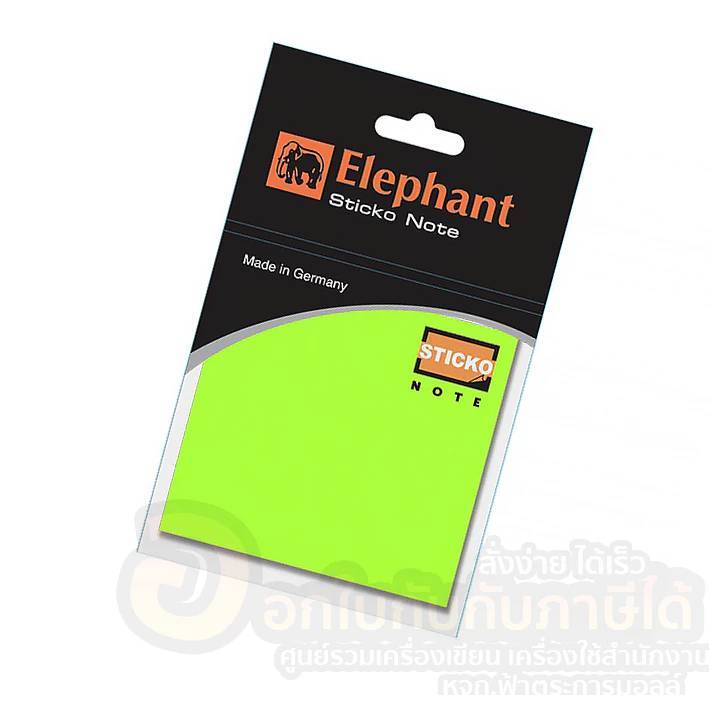 กระดาษโน๊ต Elephant sticko note กระดาษ สีนีออน ขนาด 3x3นิ้ว บรรจุ 80 ...