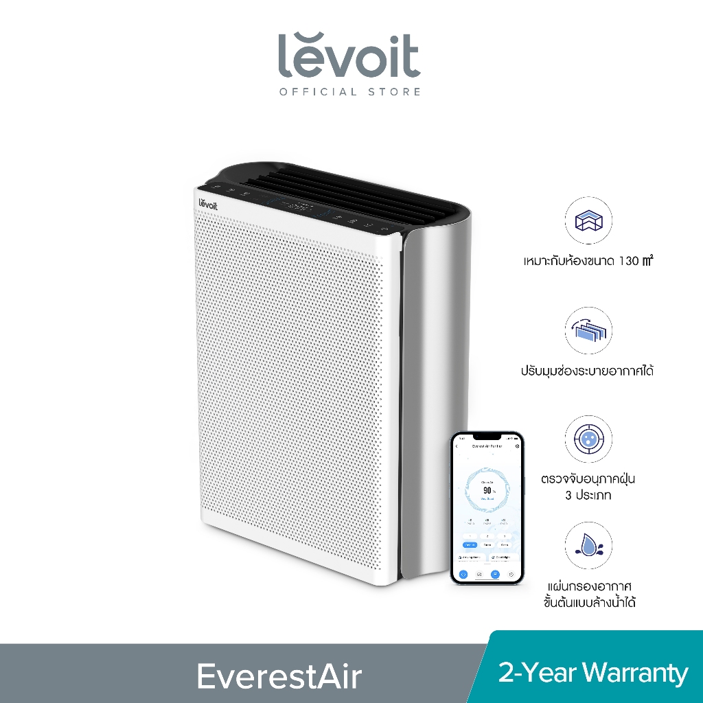 Levoit Everest Air Air Purifie กรองฝุ่น PM2.5 กรองอากาศ เครื่องฟอกอากาศ ศอัจฉริยะ แผ่กรองอากาศ ...