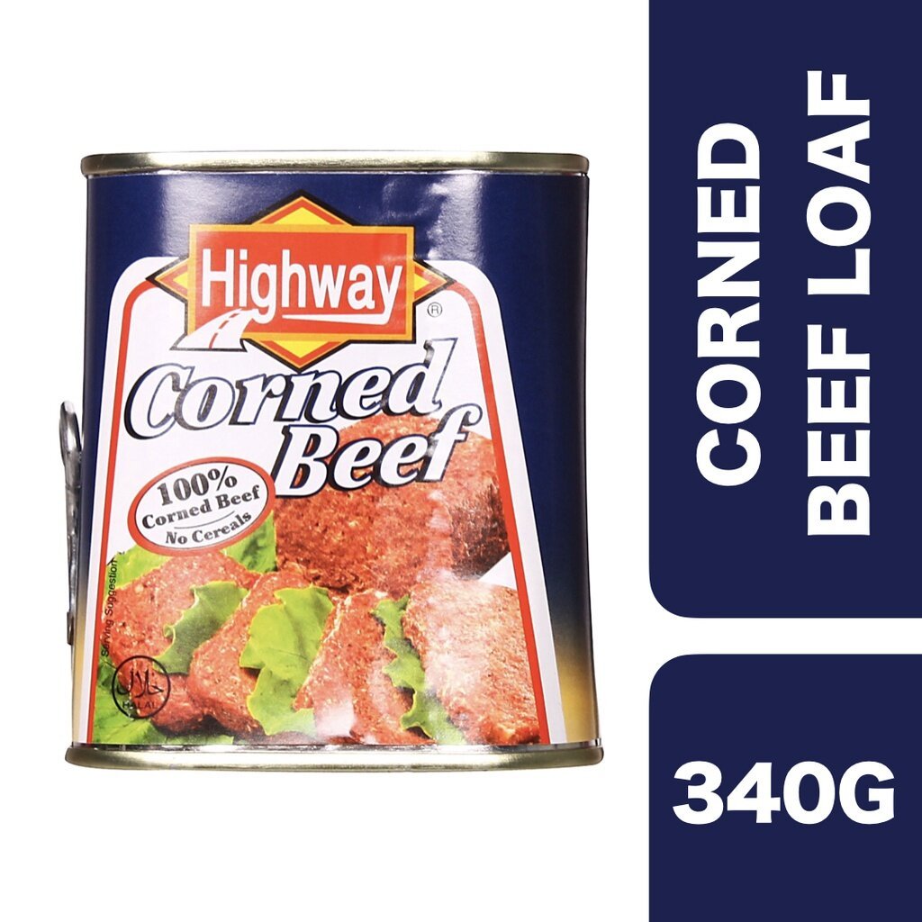 ไฮเวย์คอร์นบีฟ Highway 牛肉罐头 Corned Beef 340g (Brazil Product) HALAL ...