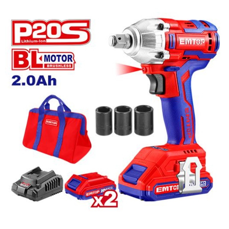 EMTOP บล็อกแบตเตอรี่ 20V บล็อกไร้สาย รุ่น ECDLIW20221 | แบตเล็ก 2.0 Ah ...