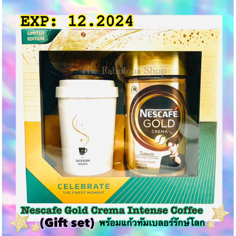 (Gift Set!!!)Nescafe Gold Crema Intense Coffee 200g. จำนวน 1 ขวด พร้อม ...
