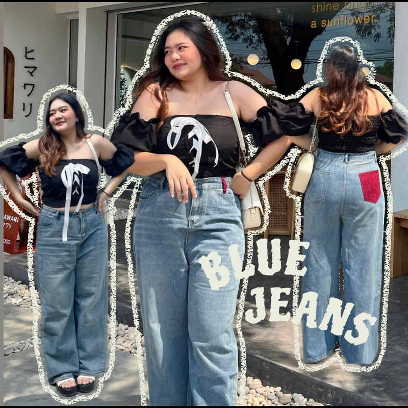 เติม 5XL แล้วค่า 💞 [2XL-5XL] กางเกงยีนส์ สาวอวบ - Blue jeans01 | Shopee Thailand