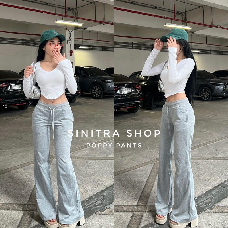 Poppy Pants กางเกงสายฝอเอวต่ำขาม้า Sinitra Shop | Shopee Thailand