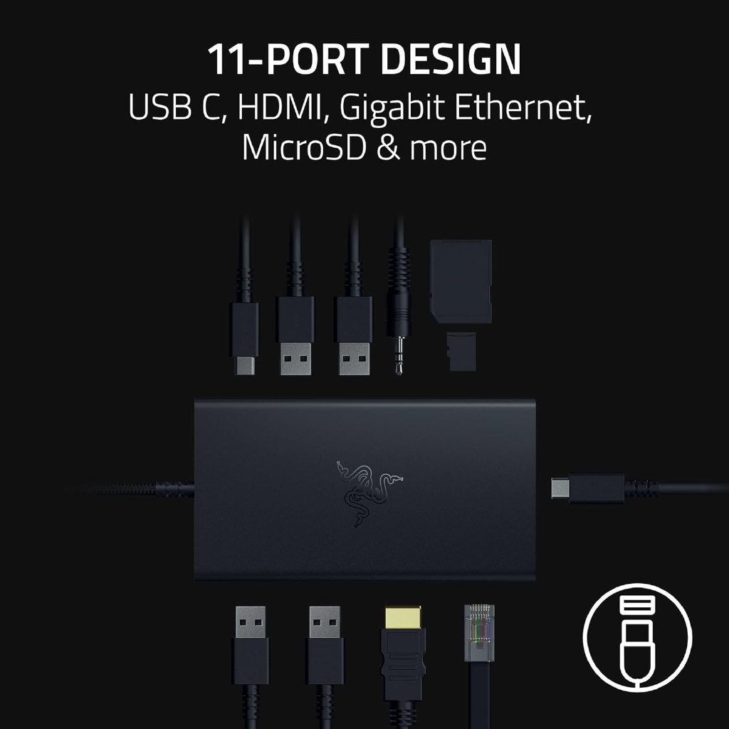 Razer USB C Dock - 11-in-1 Multiport Adapter อุปกรณ์เพิ่มช่อง USB ...