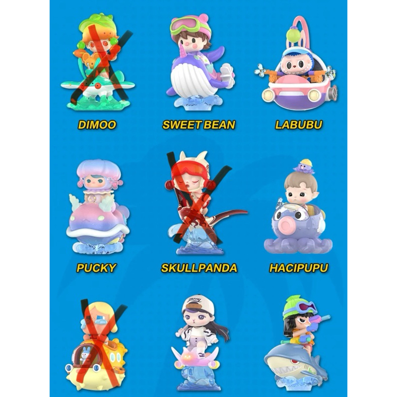 โมเดล popmart water party dimoo skull panda cry baby | Shopee Thailand