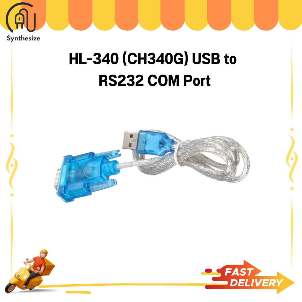 HL-340 (CH340G) USB to RS232 COM Port Serial 9 pin DB9 Cable Adapter ...