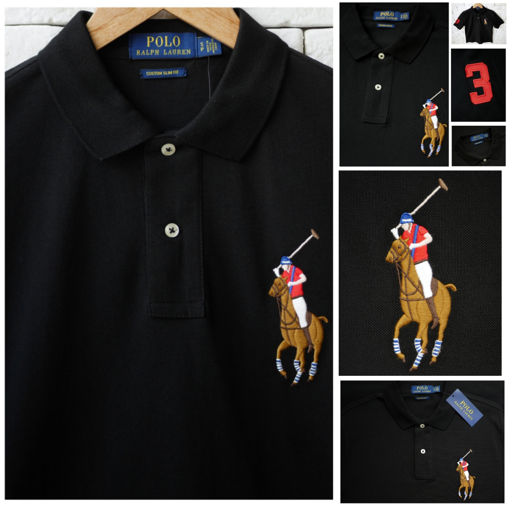 POLO RALPH LAUREN CUSTOM SLIM FIT BIG PONY POLO SHIRT #เสื้อโปโล #ของแท้100% | Shopee Thailand