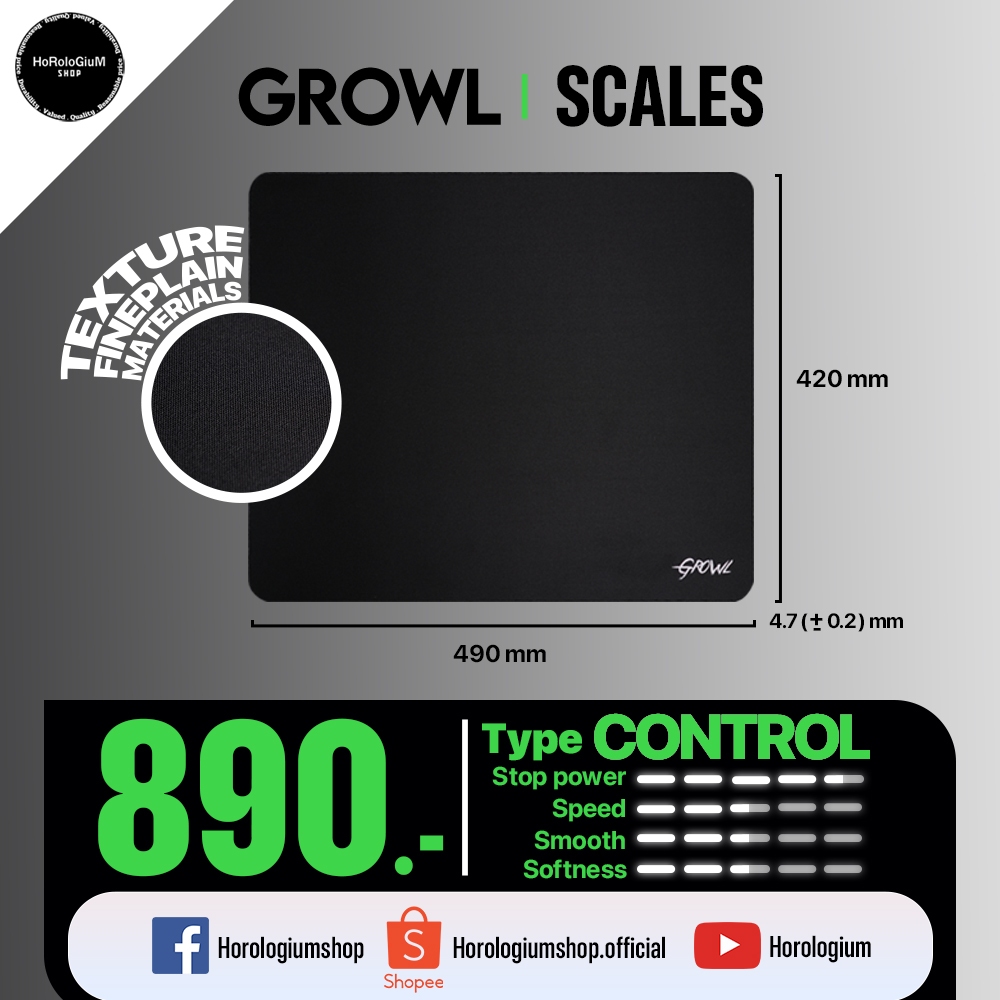 Growl mousepad Scales type Control (490*420*4.7 mm)[พร้อมส่ง][เก็บคูปอง ...