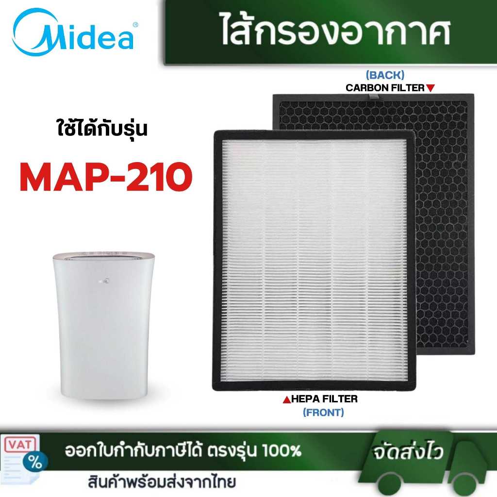 แผ่นกรองอากาศ Midea MAP-210 สำหรับ เครื่องฟอกอากาศ Midea รุ่น MAP-210 ...