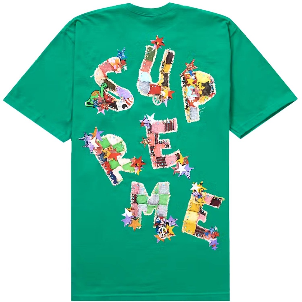 SUPREME PATCHWORK TEE SS24 - GREEN | Shopee Thailand