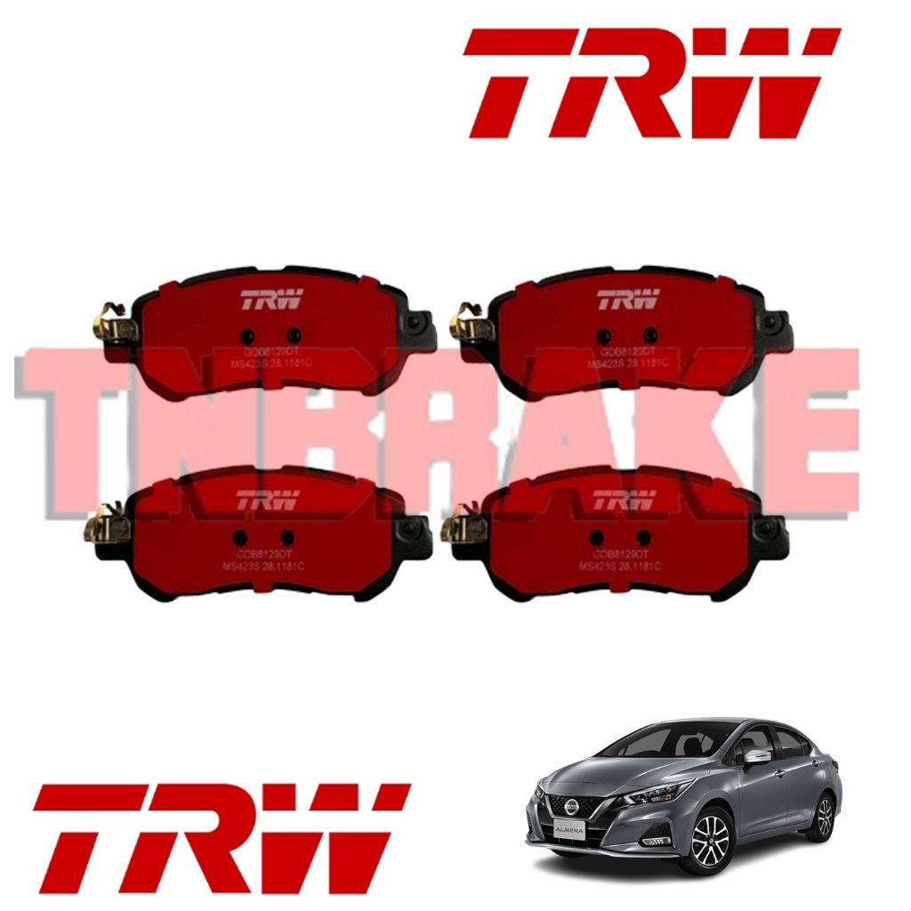 TRW Premium ผ้าเบรคหน้า ผ้าดิสเบรคหน้า TRW DTEC GDB 8129 DT NISSAN ALMERA 1.0 Turbo N18 ปี 2020 ...