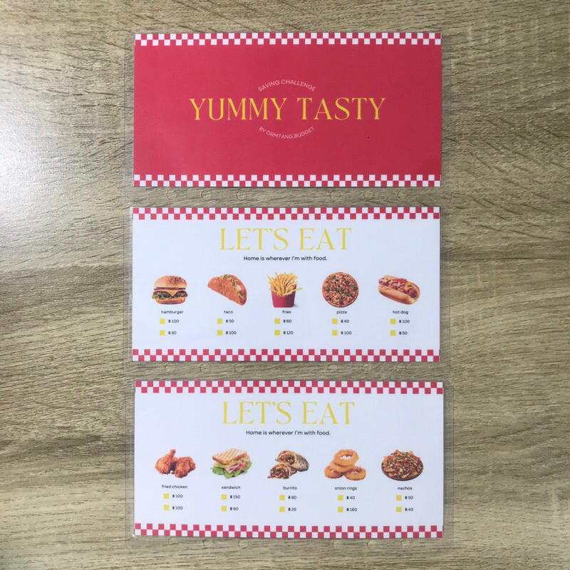 แผ่นออมเงิน ซองออมเงิน Yummy Tasty ยอดออม 4,000 บาท | Shopee Thailand