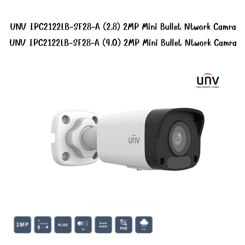 UNV IPC2122LB-SF28-A (2.8) (4.0) 2MP Mini Bullet Ntwork Camra ห่อบับเบิ้ล | Shopee Thailand
