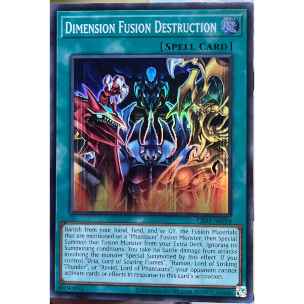 Yugioh Asia-Eng [CR03-AE018] Dimension Fusion Destruction (Super Rare ...