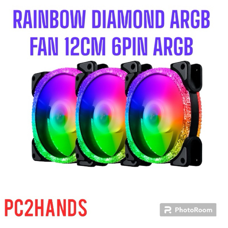 RAINBOW DIAMOND ARGB FAN CASE 12 CM. 6PIN ARGB | Shopee Thailand