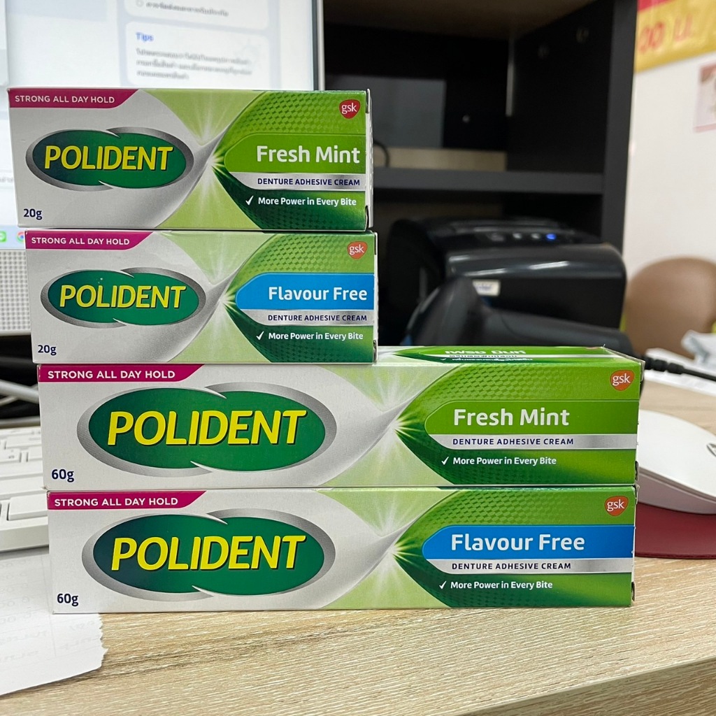 Polident fresh mint /Polident flavour free โพลิเดนท์ ครีมติดฟันปลอม ...