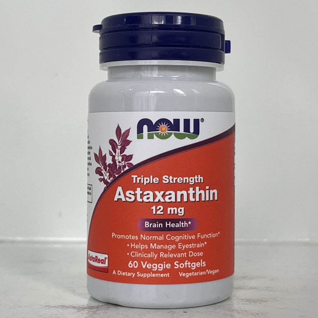 NOW Foods Triple Strength Astaxanthin, 12 mg, 60 Veggie Softgels บำรุง ...