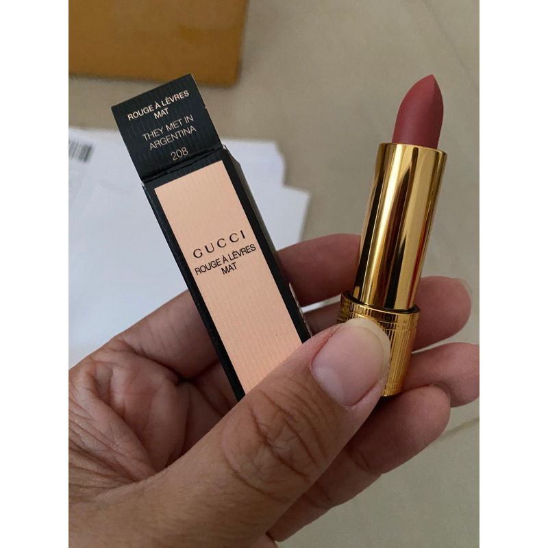 ลิป GUCCI ROUGE A LEVRES MAT LIPSTICK ( #208 THEY MET IN ARGENTINA ...