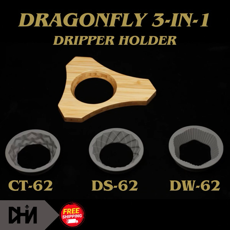 พร้อมส่ง Dragonfly 3-in-1 Dripper Holder ฐานรองดริปเปอร์ไม้ไผ่ สำหรับ CT62 , DS62 และDW62 ...