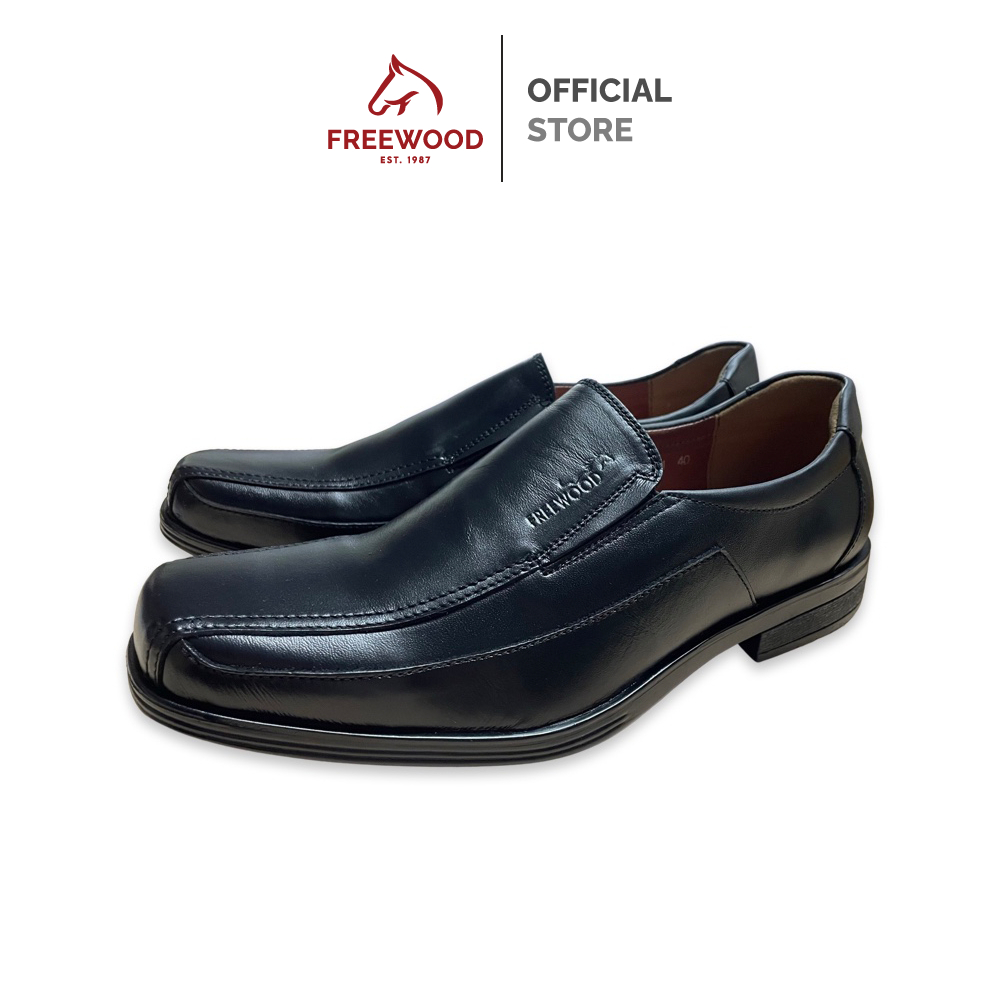 FREEWOOD BUSINESS SHOES รองเท้าคัทชูผู้ชาย หนังแท้ รุ่น 52-523 สีดำ ...