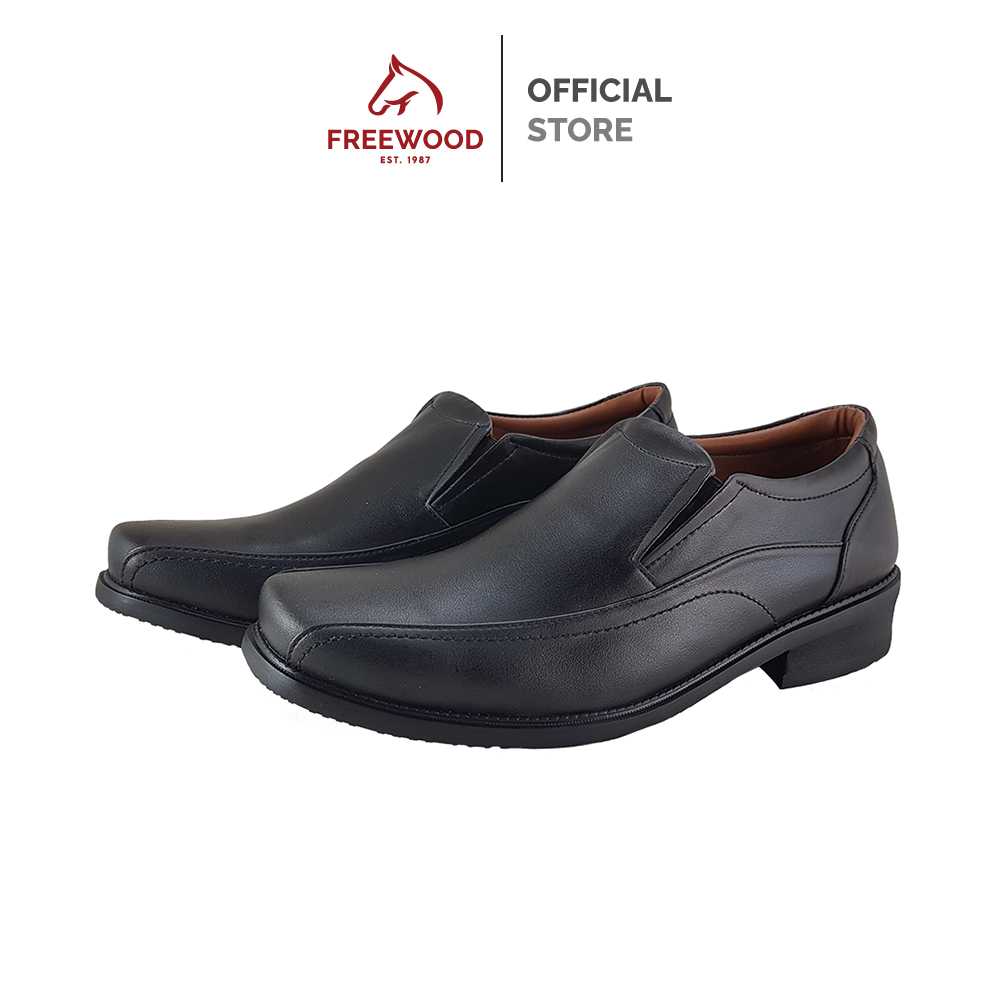 FREEWOOD BUSINESS SHOES รองเท้าคัทชูผู้ชาย หนังแท้ รุ่น 58-381 สีดำ ...