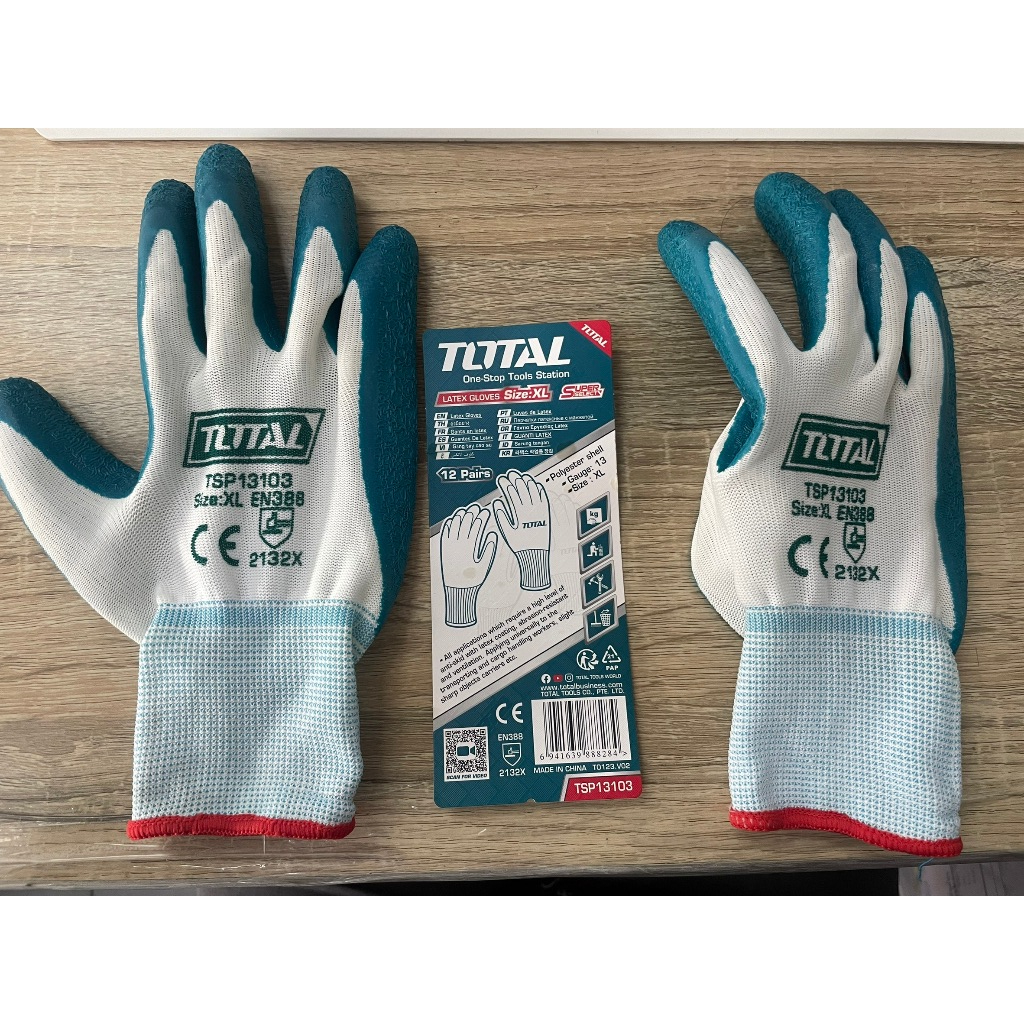 Total ถุงมือผ้าเคลือบยาง รุ่น TSP13103 ของแท้ พร้อมส่ง ด่วน | Shopee ...