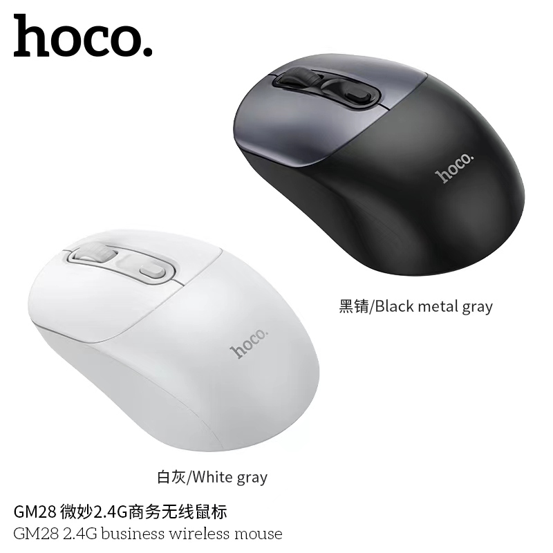HOCO GM28 เมาส์ไร้สาย ปุ่มกด 4 ปุ่ม เชื่อมต่อ USB 2.4G ความเร็ว 800 ...