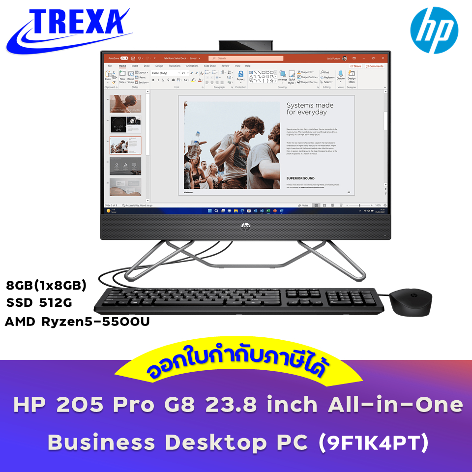 HP AII IN ONE 205 Pro G8 23.8 inch /R5-5500U/8GB/512GM PC (9F1K4PT#AKL ...