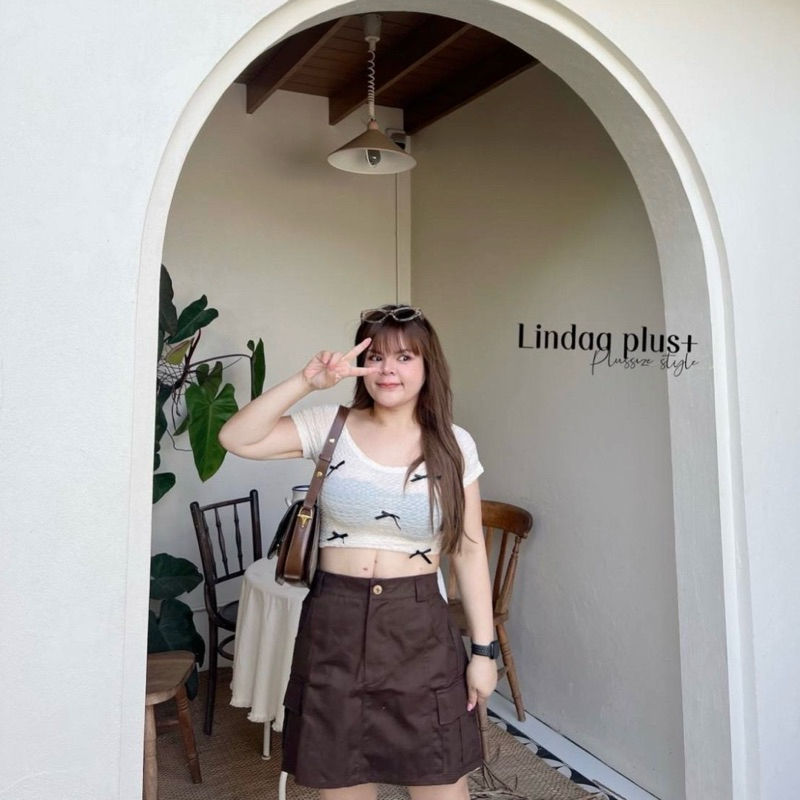 Linn กระโปรงสาวอวบ (รุ่นกระเป๋า5) กระโปรงยีนส์สาวอวบ เอว32-46นิ้ว | Shopee Thailand