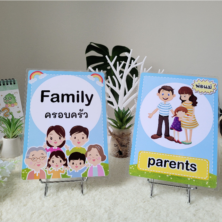 บัตรภาพคำศัพท์ แฟลชการ์ด บัตรคำ English Flash Cards "Family" หมวด ...